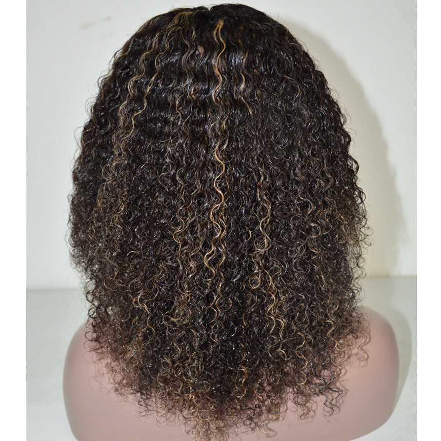 Brazilian Hair Natural Color Mix Blond Curly Full Lace Wig – Lux Hair Shop