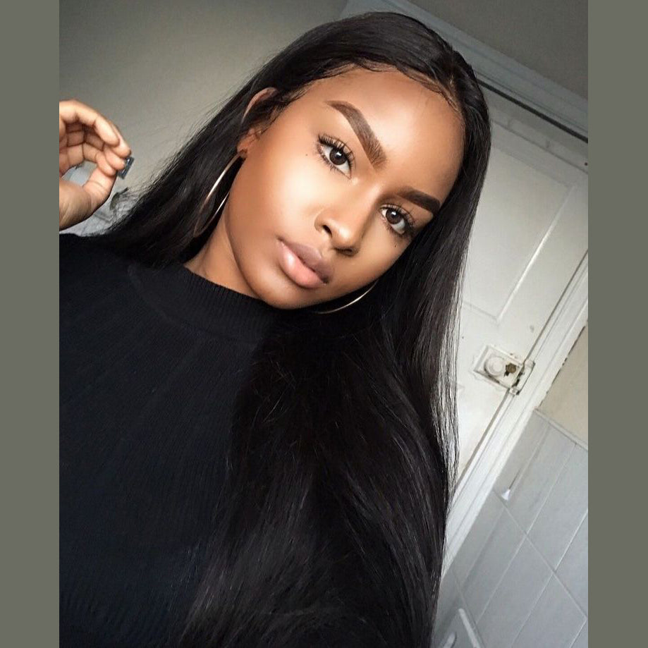 Peruvian Hair Straight Long Hair Lace Front Wig Natural Color – Lux ...